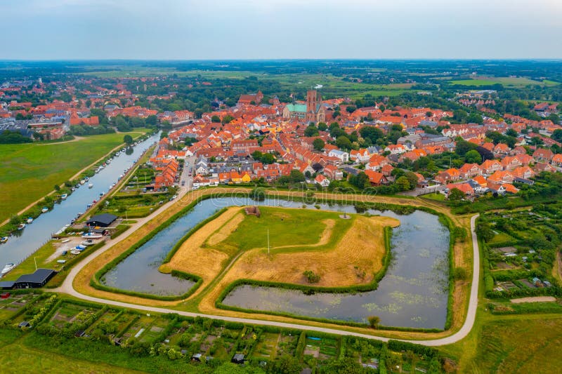 Panorama View of Ribe Castle in Denmark Stock Photo - Image of aerial ...