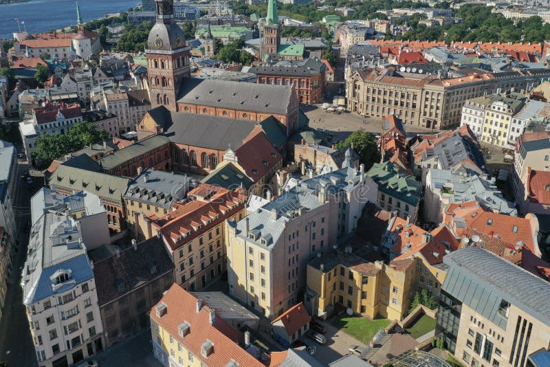 Panorama View from Riga Cathedral on Old Town of Riga Stock Photo - Image of dvina, latvian ...