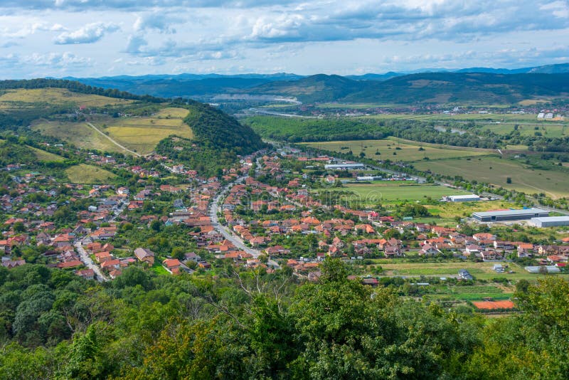 Panorama View of Romanian Town Deva Stock Photo - Image of downtown ...
