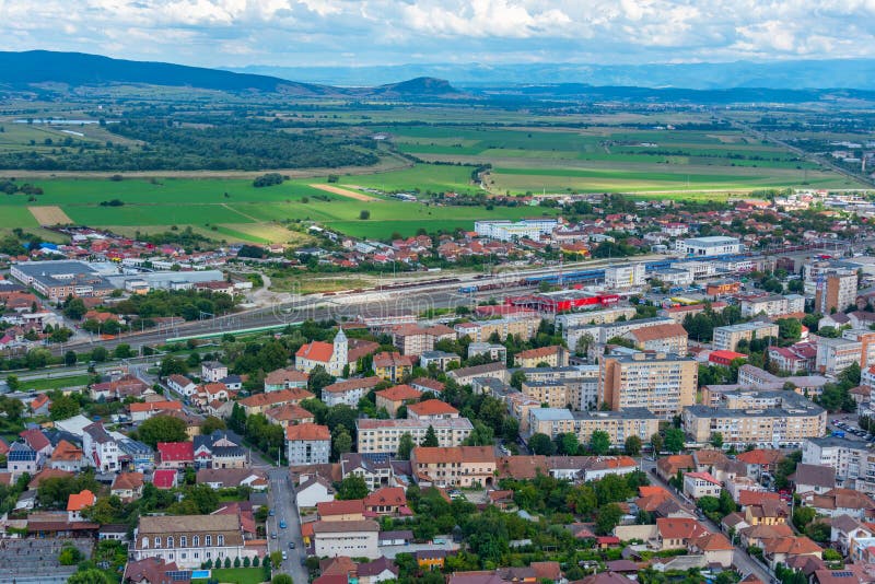 Panorama View of Romanian Town Deva Stock Image - Image of outdoor ...