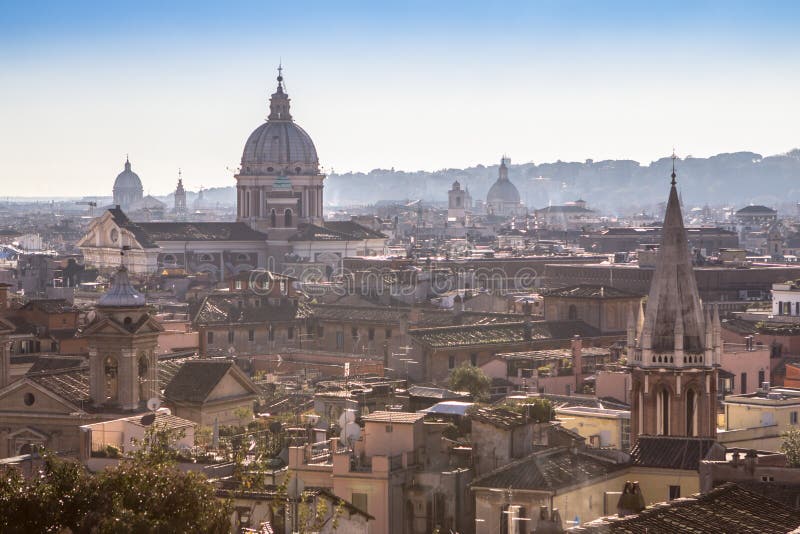 Panorama view of Rome stock photo. Image of place, cathedral - 103651338