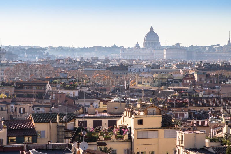 Panorama view of Rome stock photo. Image of catholic - 91053716