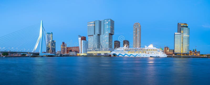 Panorama View of Rotterdam City Skyline in Rotterdam, Netherlands ...