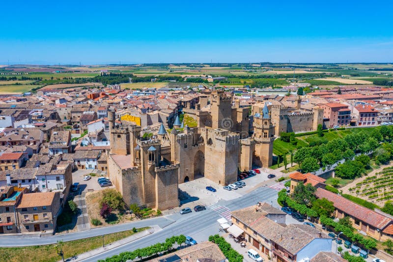 Panorama View of Royal Palace of Olite in Spain Stock Image - Image of ...