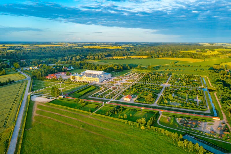 Panorama View of Rundale Palace Museum in Latvia Stock Photo - Image of ...