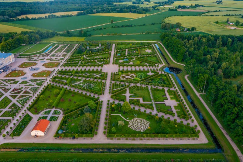 Panorama View of Rundale Palace Museum in Latvia Stock Image - Image of ...