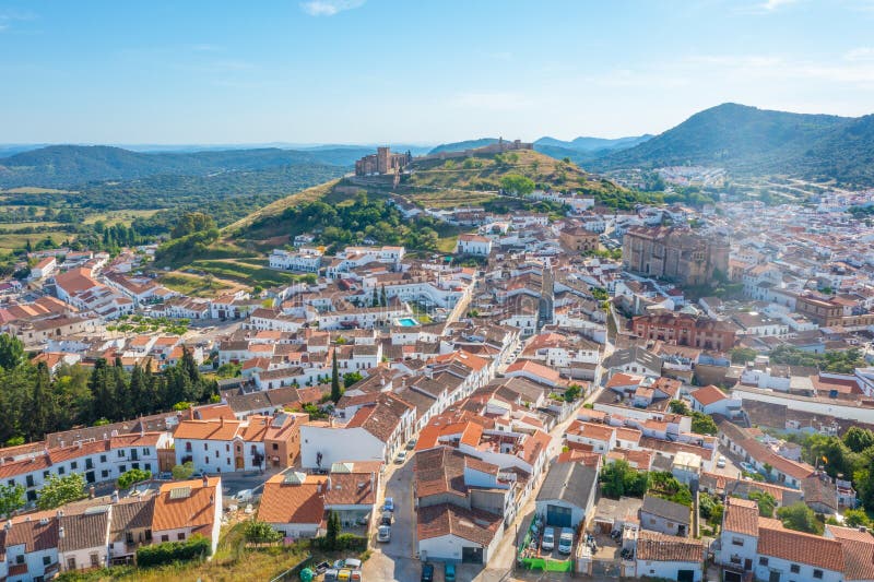 Panorama View of Spanish Town Aracena. Stock Photo - Image of aracena ...