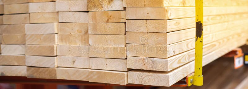 Panorama View Stack of Framing Studs on Elevated Rack with Gauge Steel ...