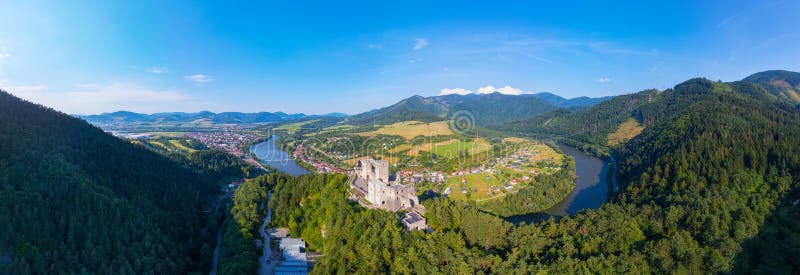 Panorama View of Strecno Castle in Slovakia Stock Photo - Image of ...