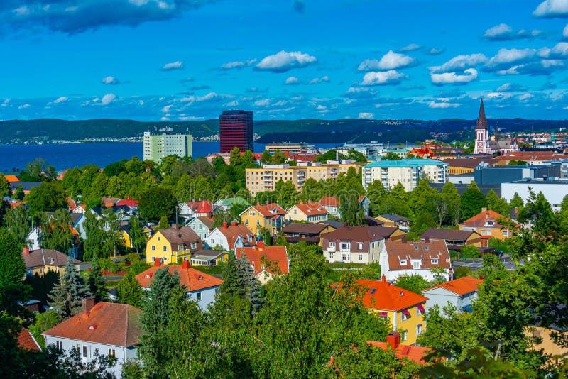 Panorama View of Swedish Town Jonkoping Stock Image - Image of church ...