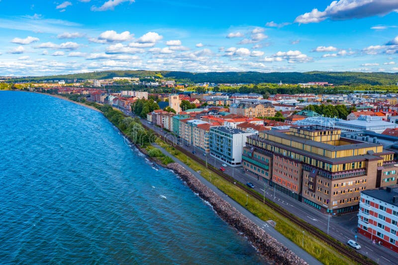 Panorama View of Swedish Town Jonkoping Stock Photo - Image of church ...