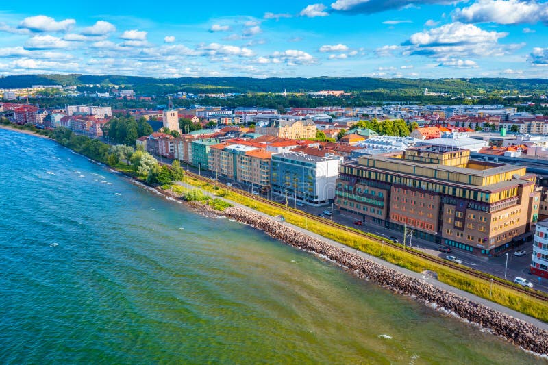 Panorama View of Swedish Town Jonkoping Stock Photo - Image of aerial ...