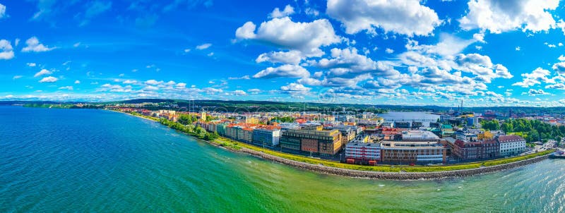 Panorama View of Swedish Town Jonkoping Stock Image - Image of house ...