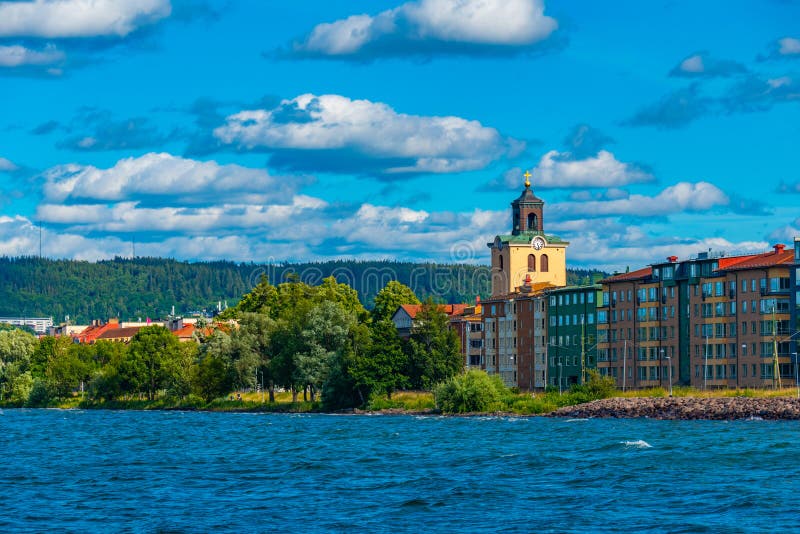 Panorama View of Swedish Town Jonkoping Stock Photo - Image of lake ...