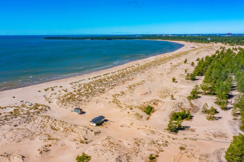 Panorama View of Yyteri Beach in Finland Stock Image - Image of path ...