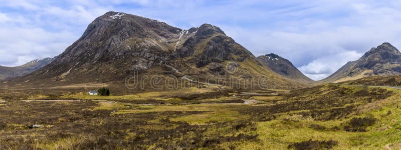 A Panorama Viewpoint Looking Towards the Mountains of Glencoe, Scotland ...