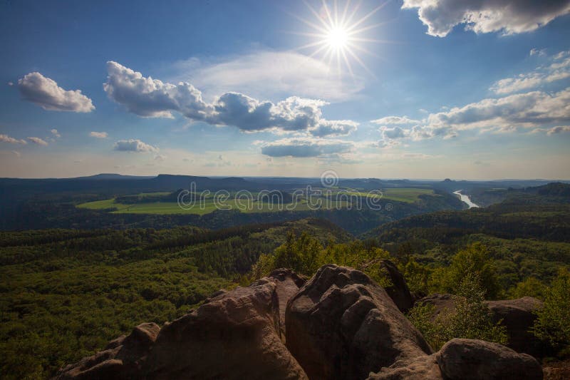 Panorama from the Viewpoint of the Rock City with a Valley Stock Photo ...