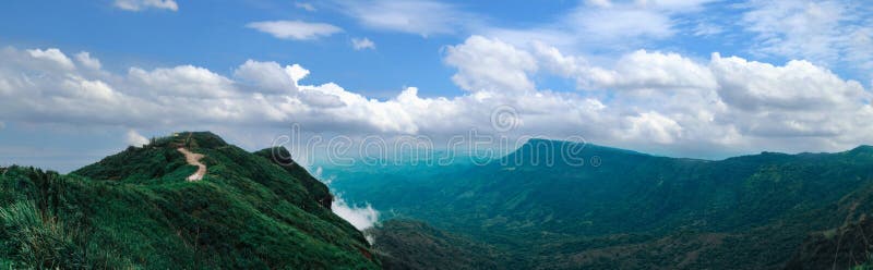 Panorama Views Valley Mountain and Sky Stock Photo - Image of rainy ...