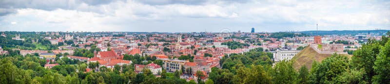 Panorama of Vilnius in the Summer, Lithuania Stock Image - Image of ...