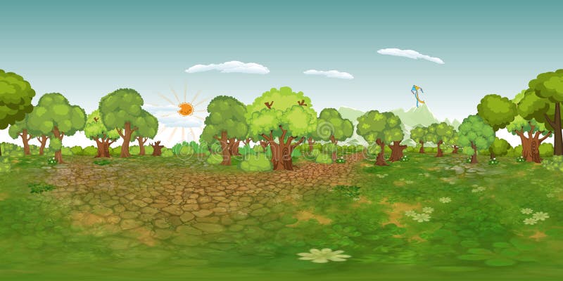 Panorama Virtual Reaility Background of Forest in Normal Day Stock ...