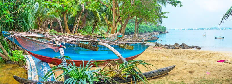Panorama Von Kanu Sri Lankan Stockfoto - Bild von boot, küstenlinie ...