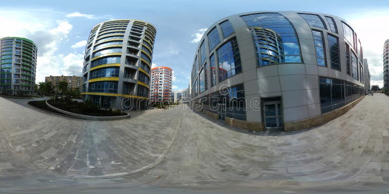 360 Panorama Vr of Modern City Quarter Stock Image - Image of estate ...