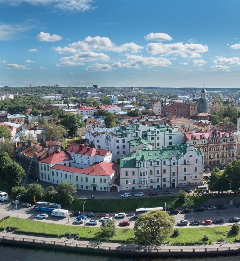 Panorama of Vyborg from the Lookout Tower in the Vyborg Castle Stock ...