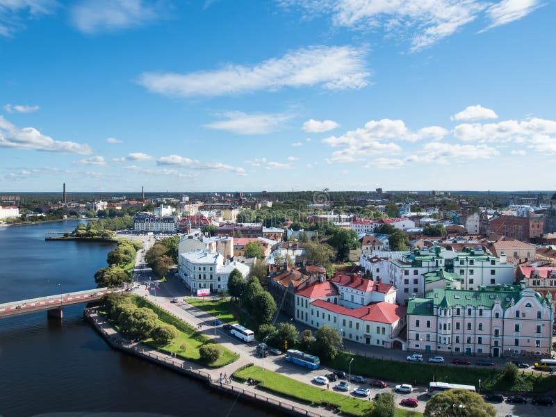 Panorama of Vyborg from the Lookout Tower in the Vyborg Castle in ...