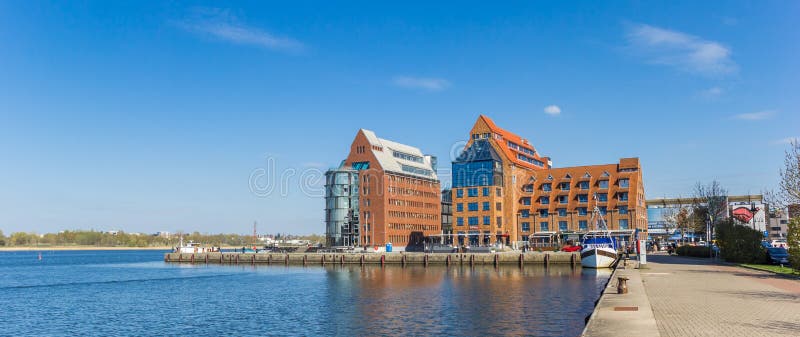 Panorama of Warehouses at the Quay of the Harbor in Rostock Editorial ...