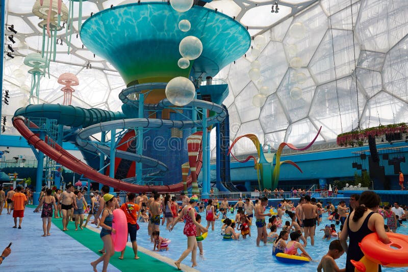 Panorama of Water Park, Summer Time Editorial Photo - Image of beijing ...