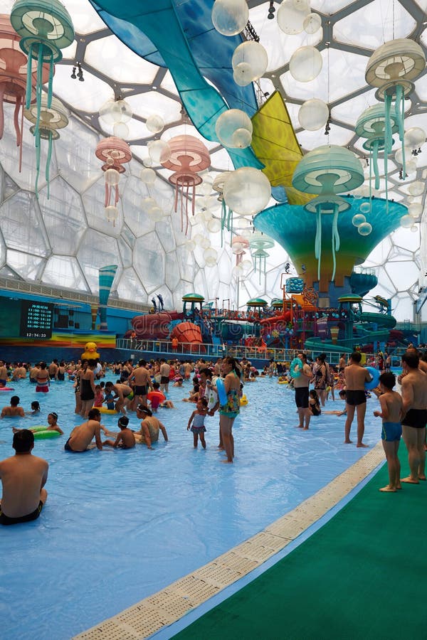 Panorama of Water Park, Summer Time Editorial Stock Photo - Image of ...