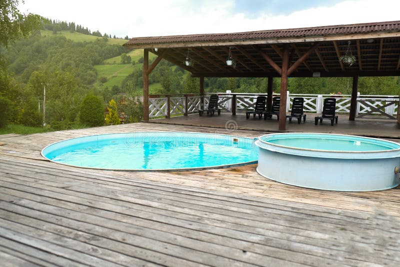 Panorama Water Pool on Rooftop View with Nature Background Stock Image ...
