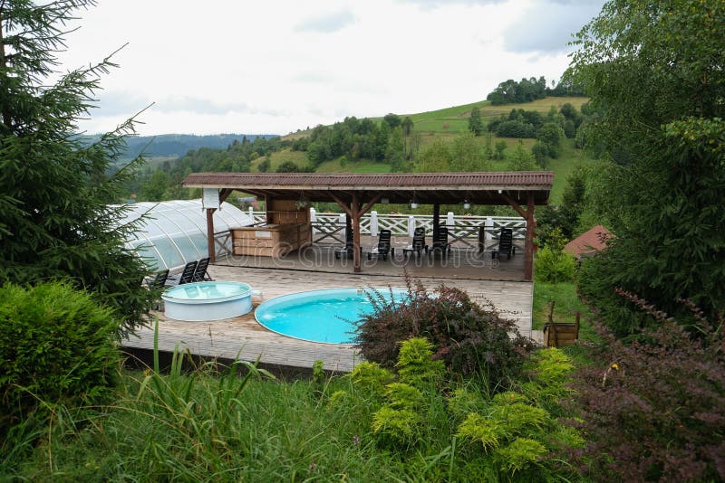 Panorama Water Pool on Rooftop View with Nature Background Stock Image ...