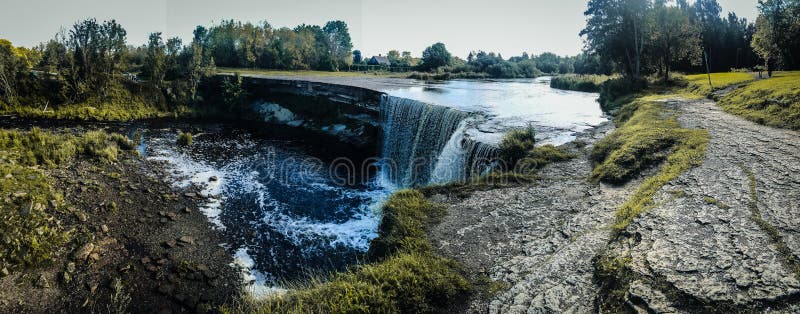 Panorama of the waterfall. stock image. Image of panorama - 229178345