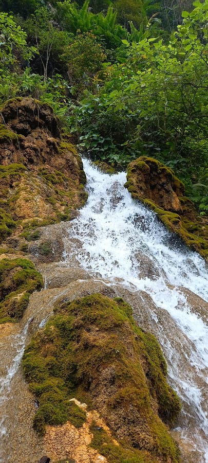Panorama Waterfall at Tumpak Sewu Malang Indonesian Stock Image - Image ...