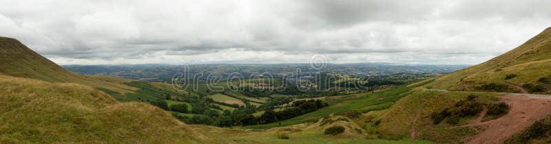 Panorama of the Welsh Countryside Stock Image - Image of pasture ...