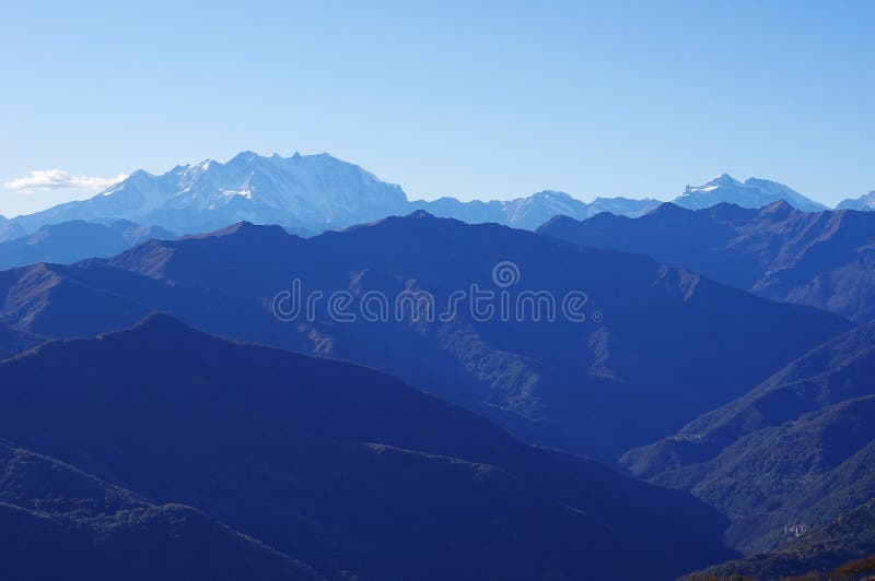 Panorama of Western Alps and Northern Italy Stock Photo - Image of ...