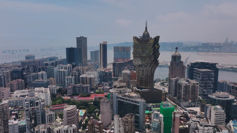 Panorama of the Whole of Macau with Large Buildings Stock Footage ...