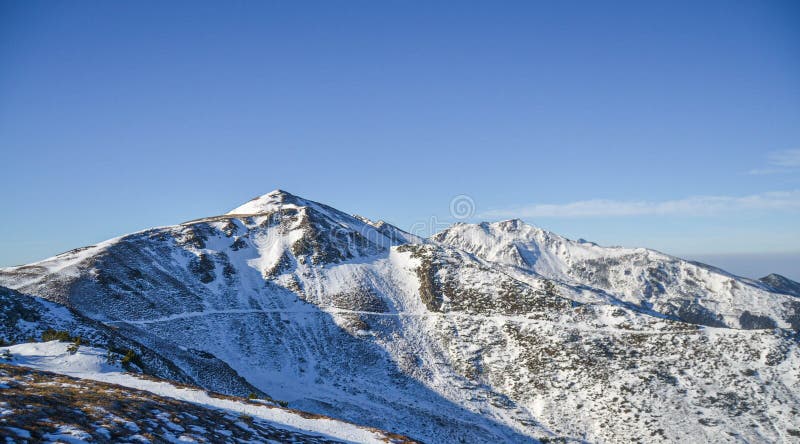 Panorama of Winter Mountains. Rodna Mountains Stock Photo - Image of ...