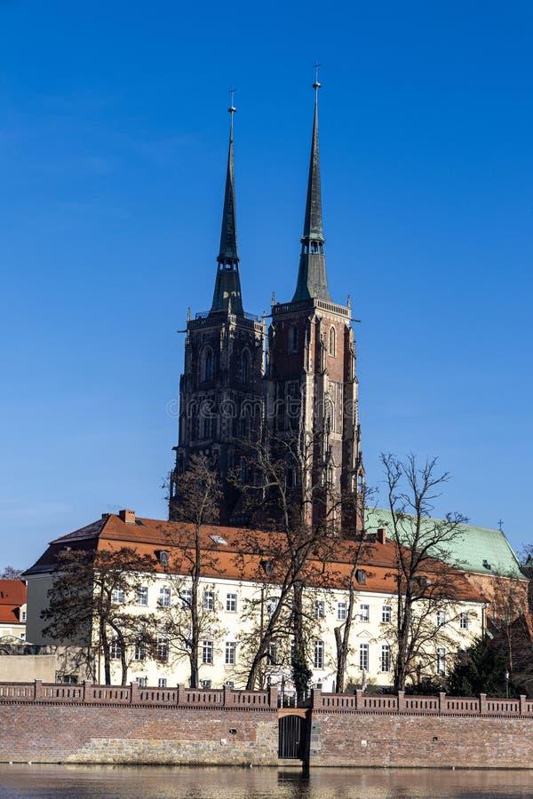 Panorama of Wroclaw, Churches on the Island of Tumski, Poland Stock ...