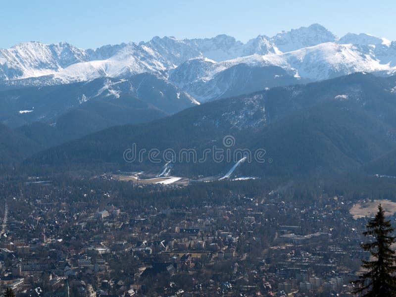 Panorama of Zakopane city stock image. Image of snowboard - 38956213