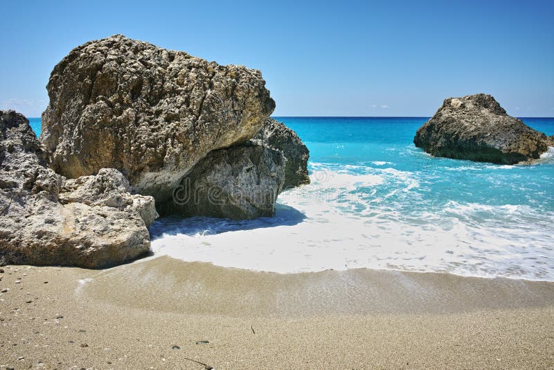Megali PETRA-Strand stockfoto. Bild von sonnig, reise - 96268362