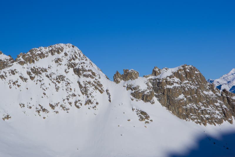 View from Presena Glacier, Passo Tonale, Italy Stock Image - Image of ...