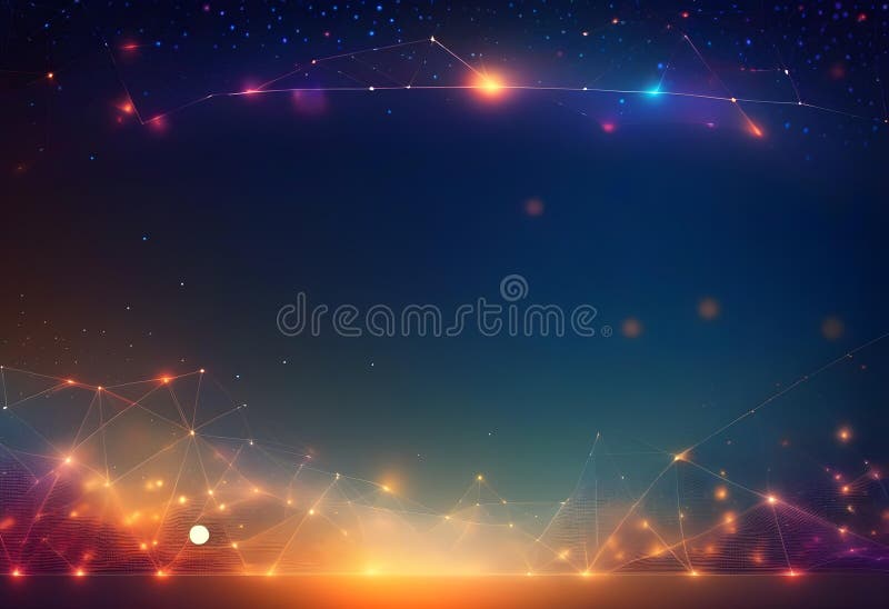 Panoramic Abstract Dot and Triangle Connection Background Stock ...