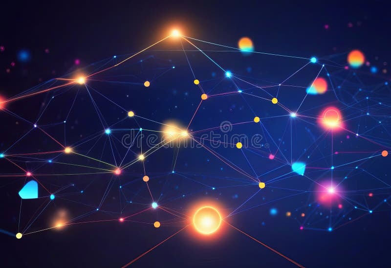 Panoramic Abstract Dot and Triangle Connection Background Stock ...