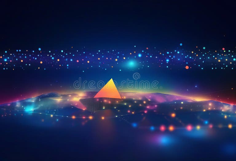 Panoramic Abstract Dot and Triangle Connection Background Stock ...