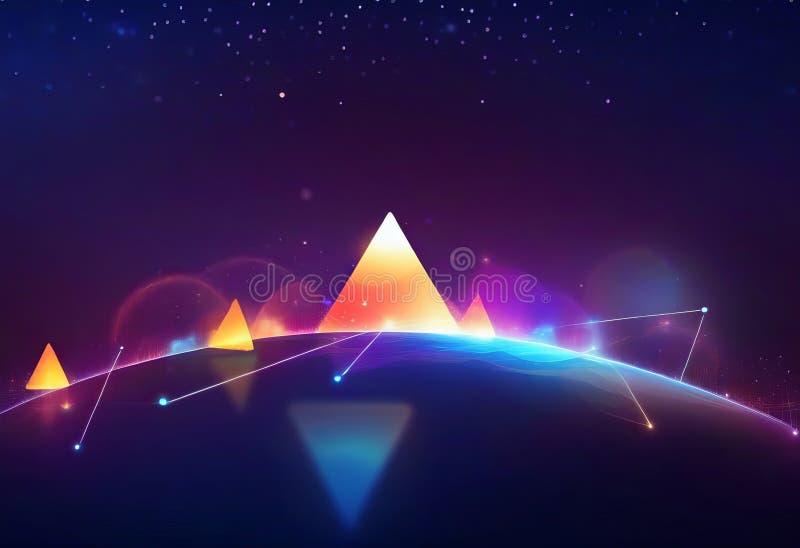 Panoramic Abstract Dot and Triangle Connection Background Stock ...