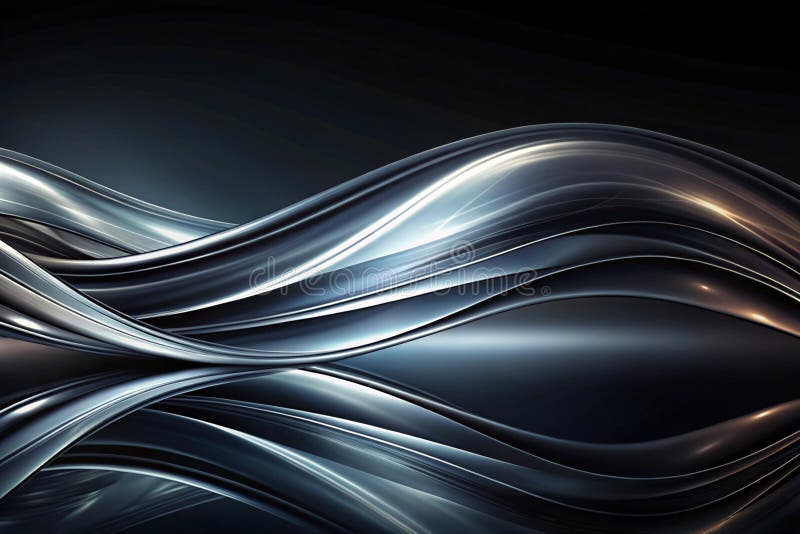 Panoramic Abstract Fluid Wave Curve Design Stock Illustration ...