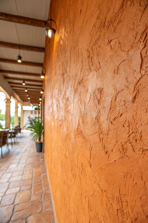 Orange Clay Wall Texture for Interior Decoration Stock Illustration ...