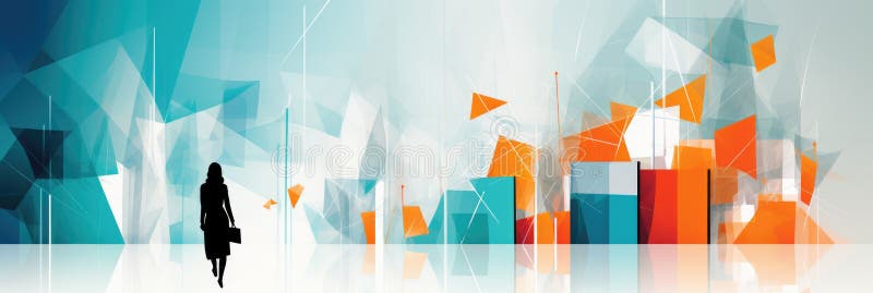 A Panoramic Abstract Shopping Display Stock Illustration - Illustration ...